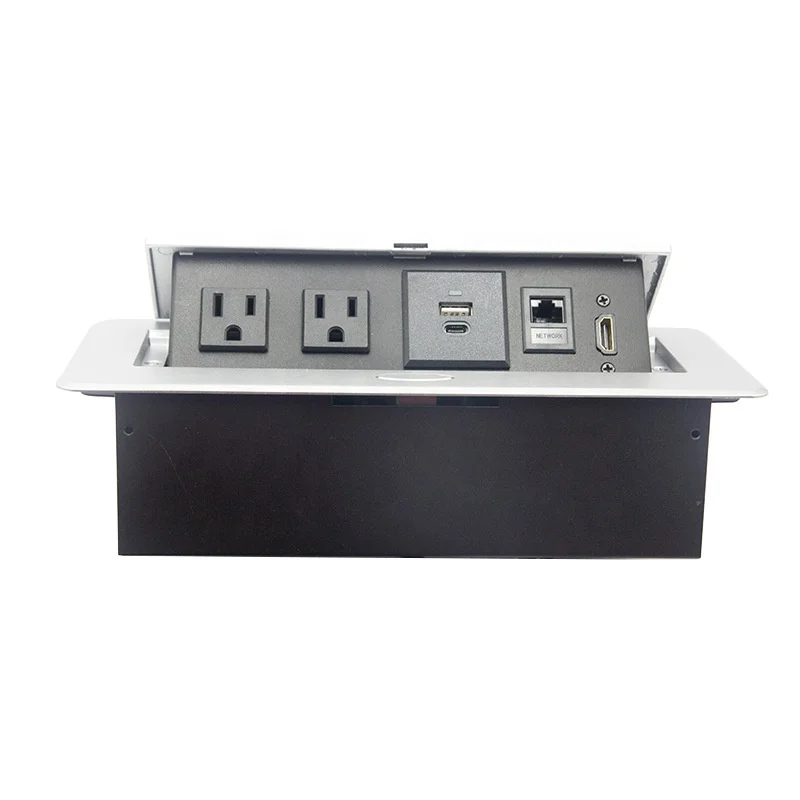 Office Table Conference Table Hidden Pop up US Power Strip with USB C Ports