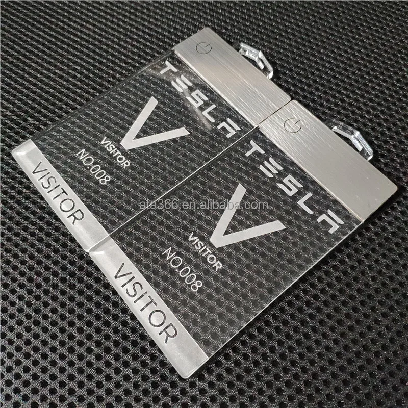 Custom 6" Acrylic LED Name Badge - Personalized UV Printed & Laser ...