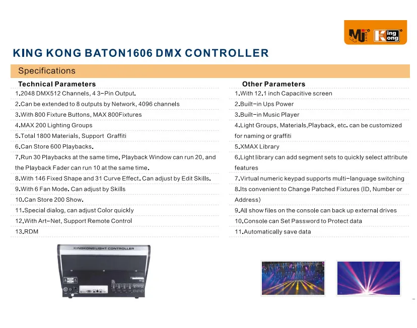 DMX 512 MIDI RGB Electric Fader Command Wing Stage DJ Light Control
