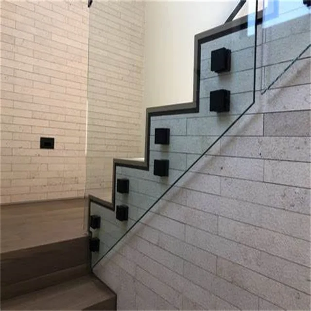 Outdoor Black Standoff Glass Railing Baluster Stainless Steel Standoff ...