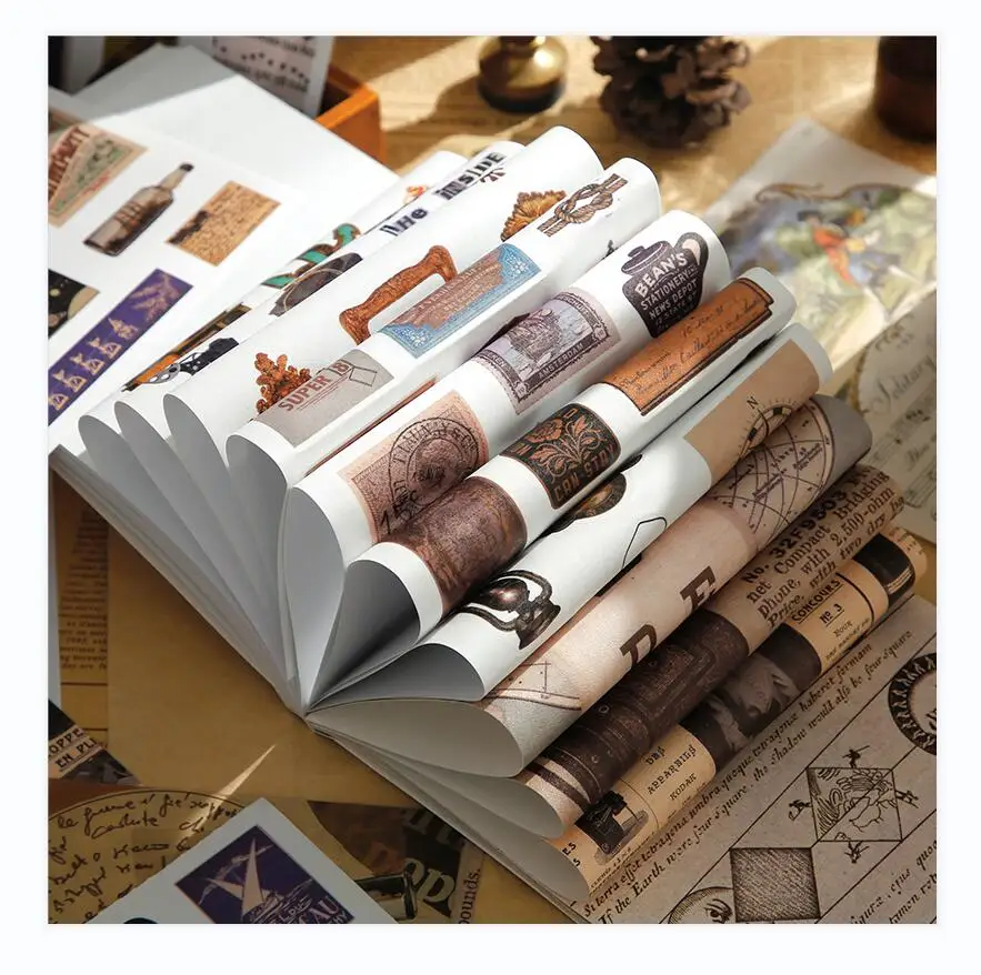 Washi Stickers Set Diy Decorative Paper Vintage Aesthetic Sticker Book ...