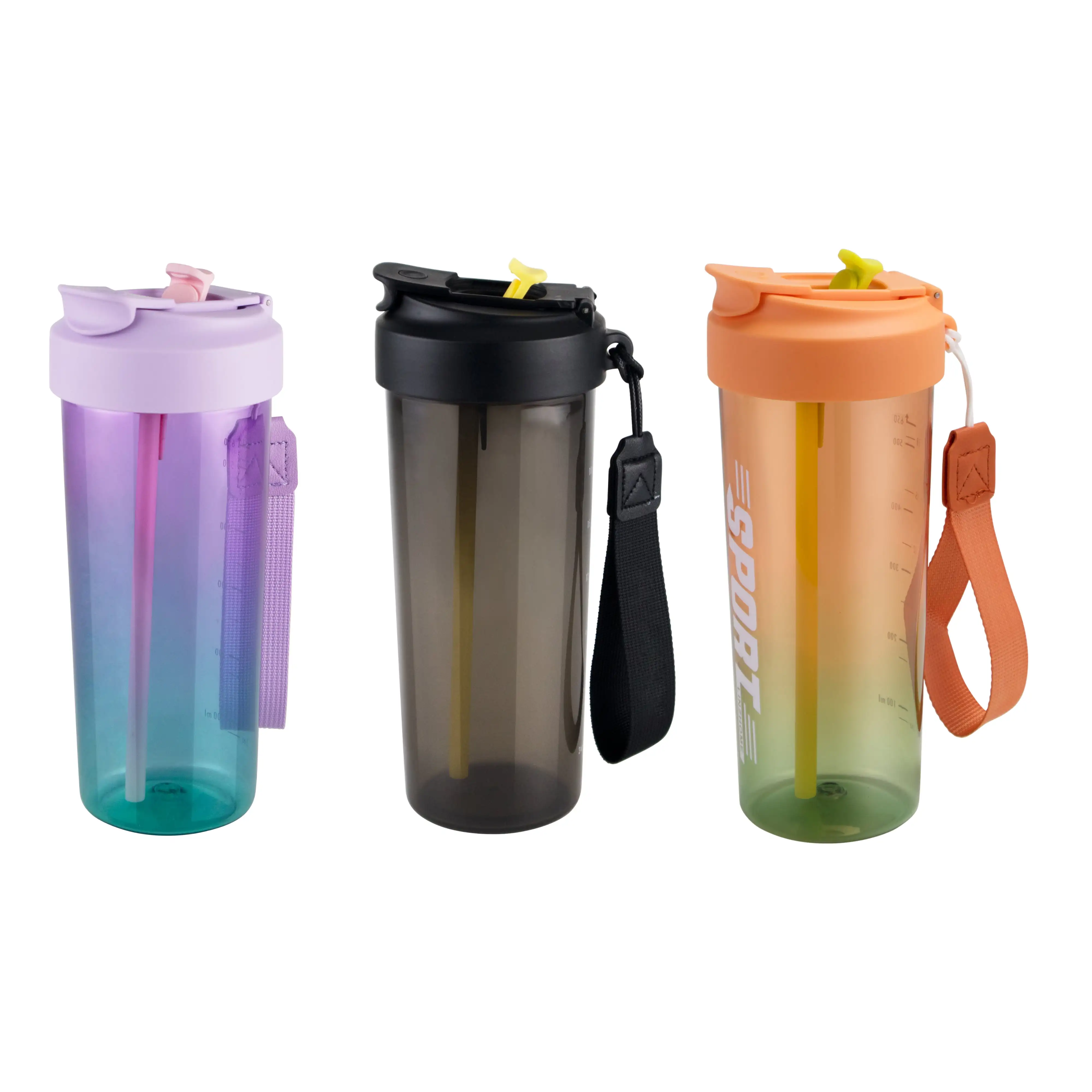 Factory Design Two Colors Mix Travel Plastic Flask Water Flask Sport ...