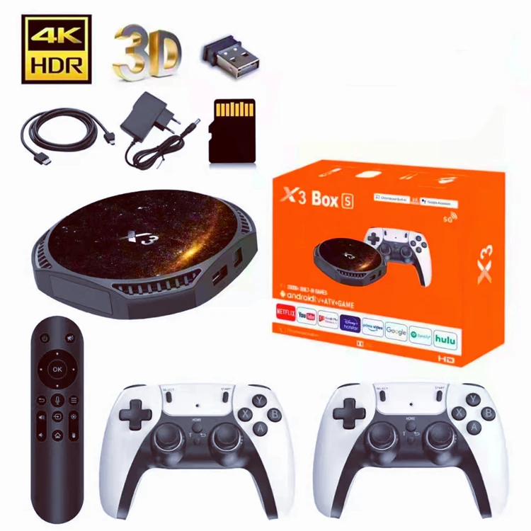 2024 X3 Game Stick 4k Set Top Box 20000 Games 64gb Android 13.0 Gaming ...