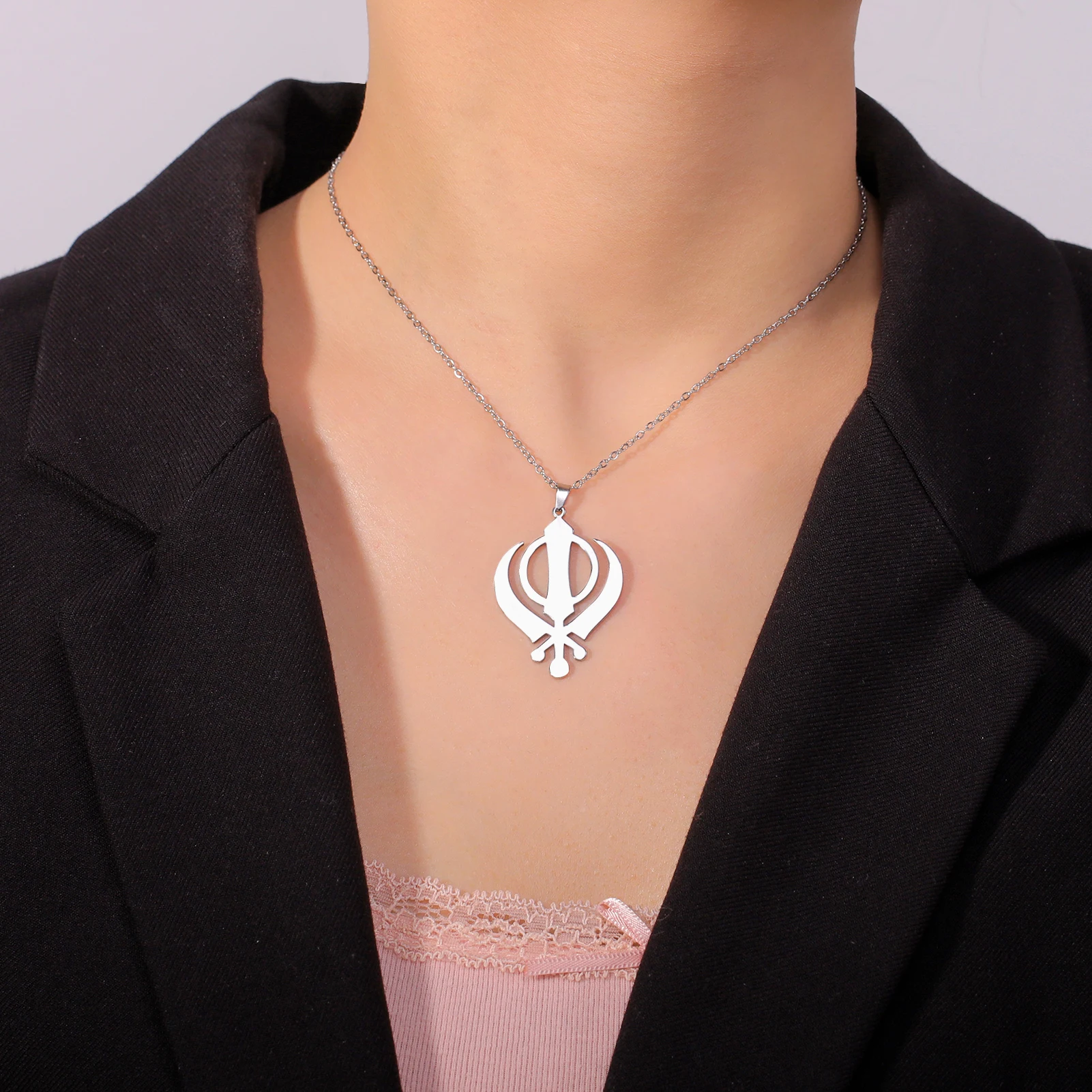 Khanda Pendant Necklace - Sikhism Symbol of Protection