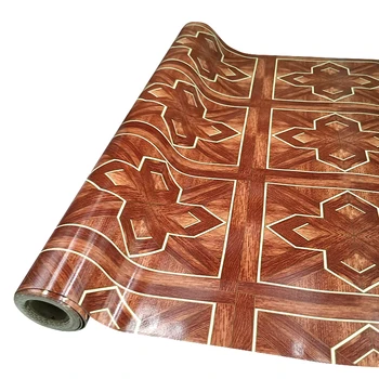 Geometric Parquet Vintage Linoleum Floor Mat Roll Carpet Flooring ...