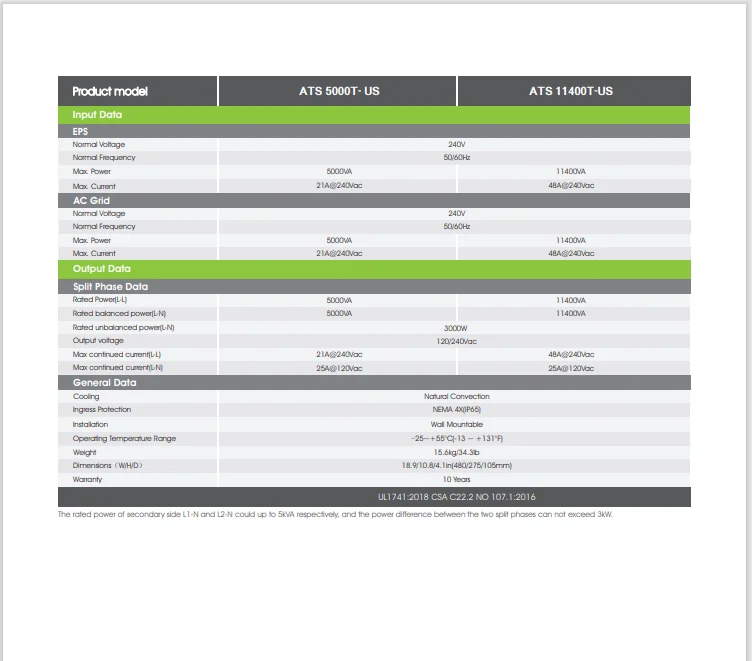 Growatt-transformadores Automáticos Ats 5000/11400,240 A 120/120 ...