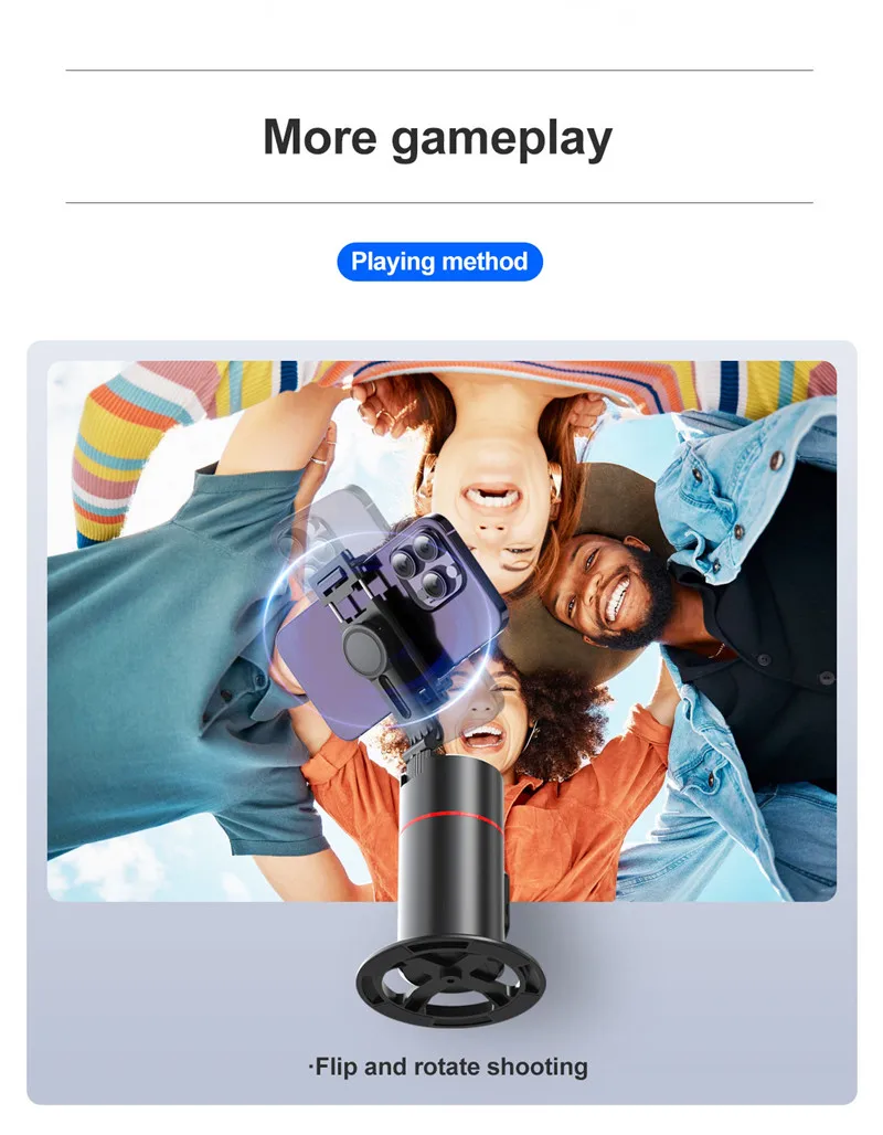 AI Intelligent P02 Gimbal Stabilizer - 360 Rotation Tracking