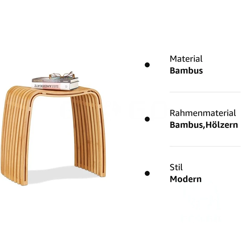 Elegant Bamboo Shower Bench - Scandinavian Design Stool