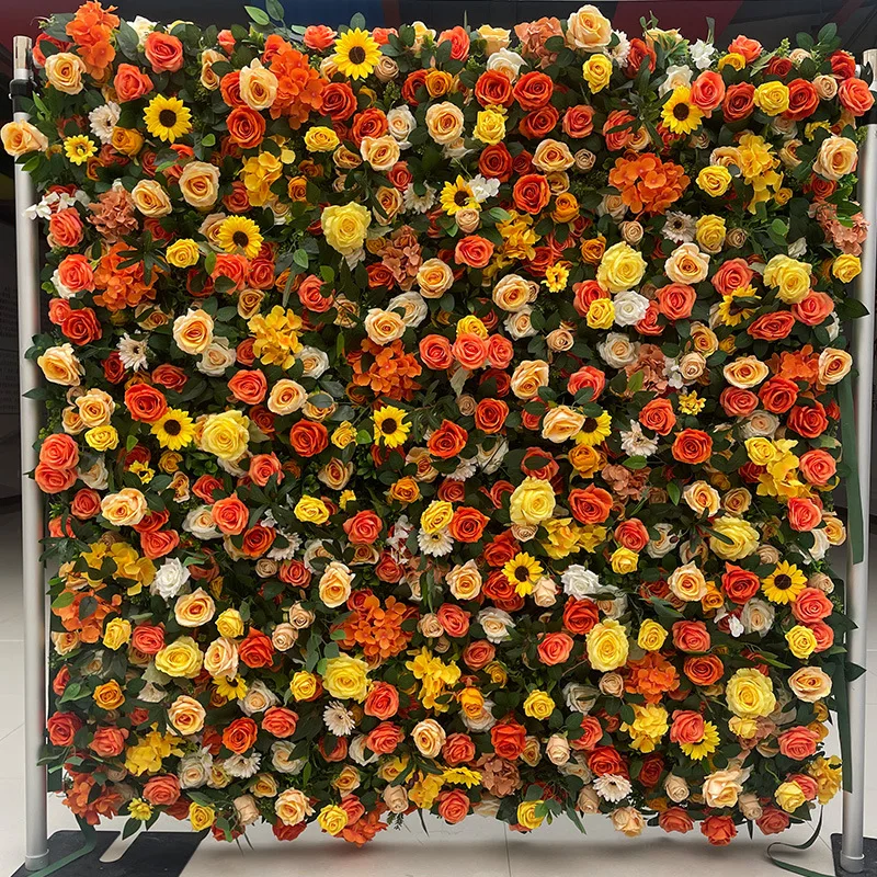 Roll up Flower Wall Backdrop - 8x8 Ft Artificial Purple