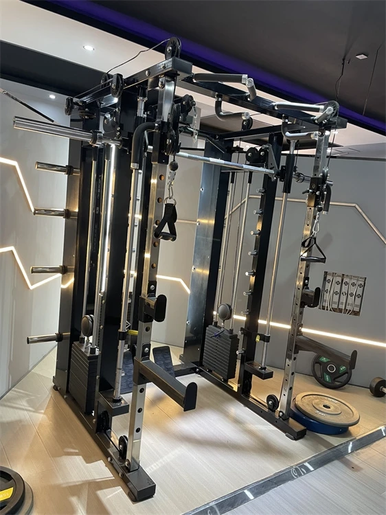 Befreeman建筑电缆交叉多功能动力笼深蹲架，带举重训练健身房史密斯机 - Buy 热卖商用健身器材4合1多功能三个配重堆栈3d史密斯机 ...