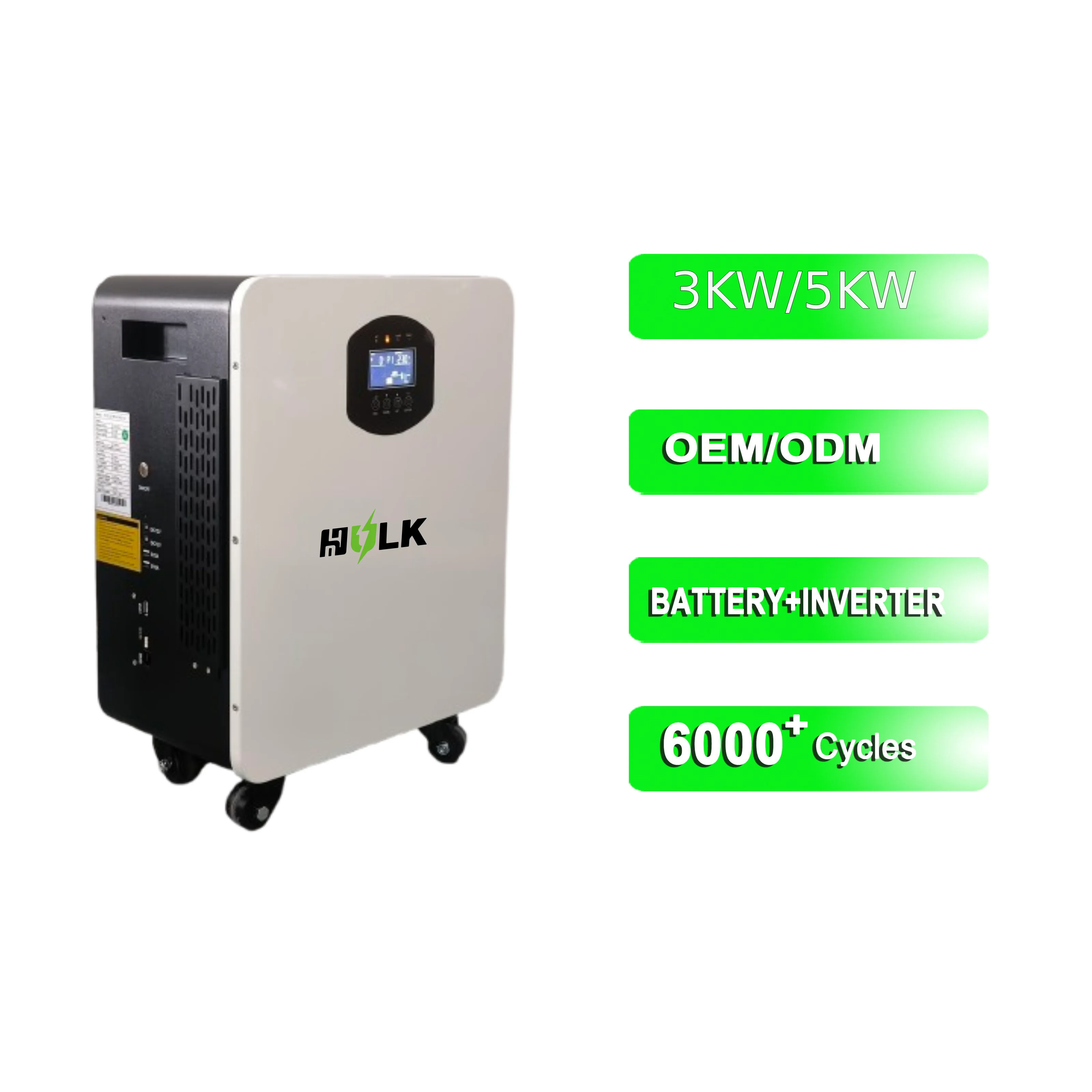 HULK All-in-One Split Hybrid Solar Inverter 5kW-15kW 51.2V 100Ah ...