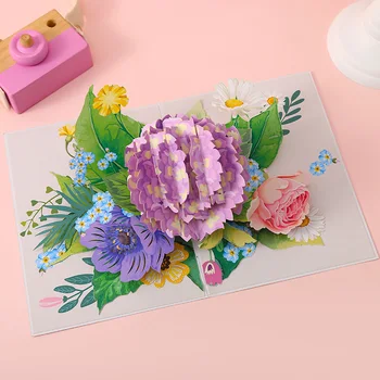 Custom Pop Up Card Flower 3d Greetings Card Thank You Cards All ...