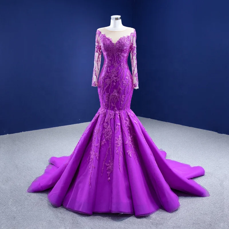 Purple Mermaid Wedding Dress