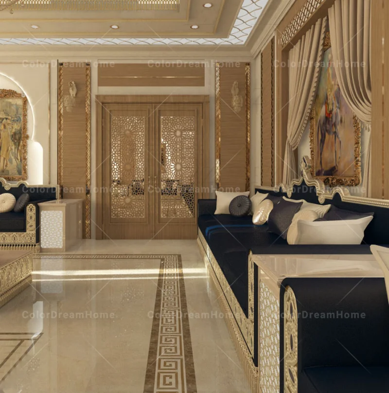 Saudi Arabic Majlis Classic Style Luxury Solid Wood Sofa