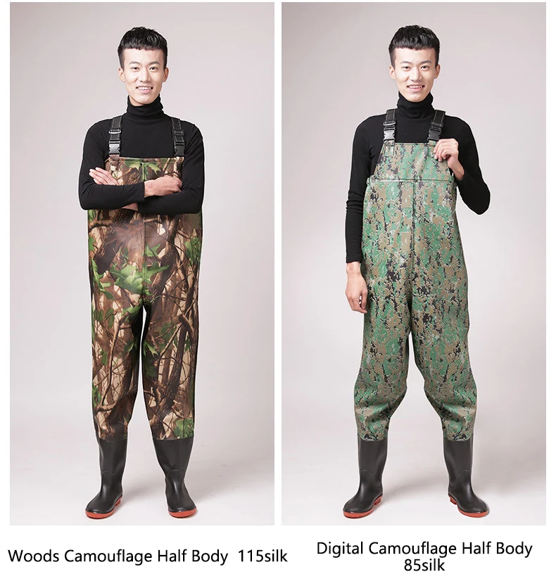 Chest Waders Waterproof PVC Fabric Camouflage Fishing Chest Waders With ...