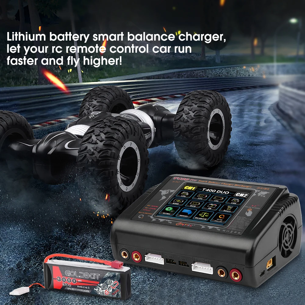 HTRC T400 Pro Lipo Battery Charger - 400W DC, 200W AC