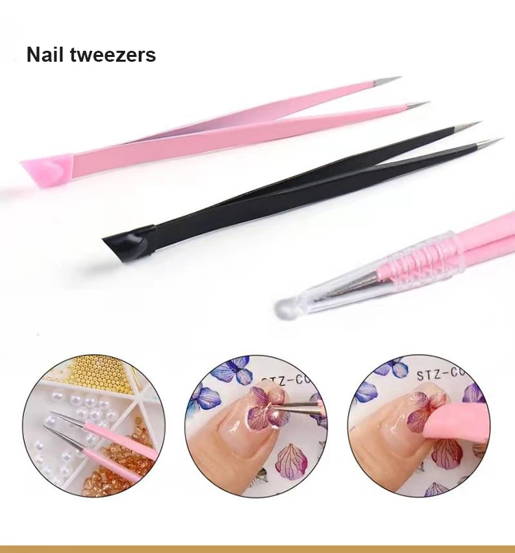Newest Stainless Steel Lash Eyebrow Tweezers Straight Eyelashes Tweezer ...