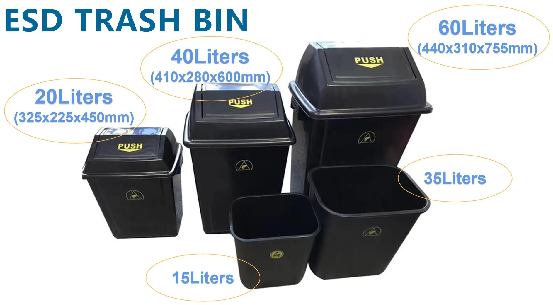 ALLESD ESD Waste Bins - Antistatic Solutions for Industry