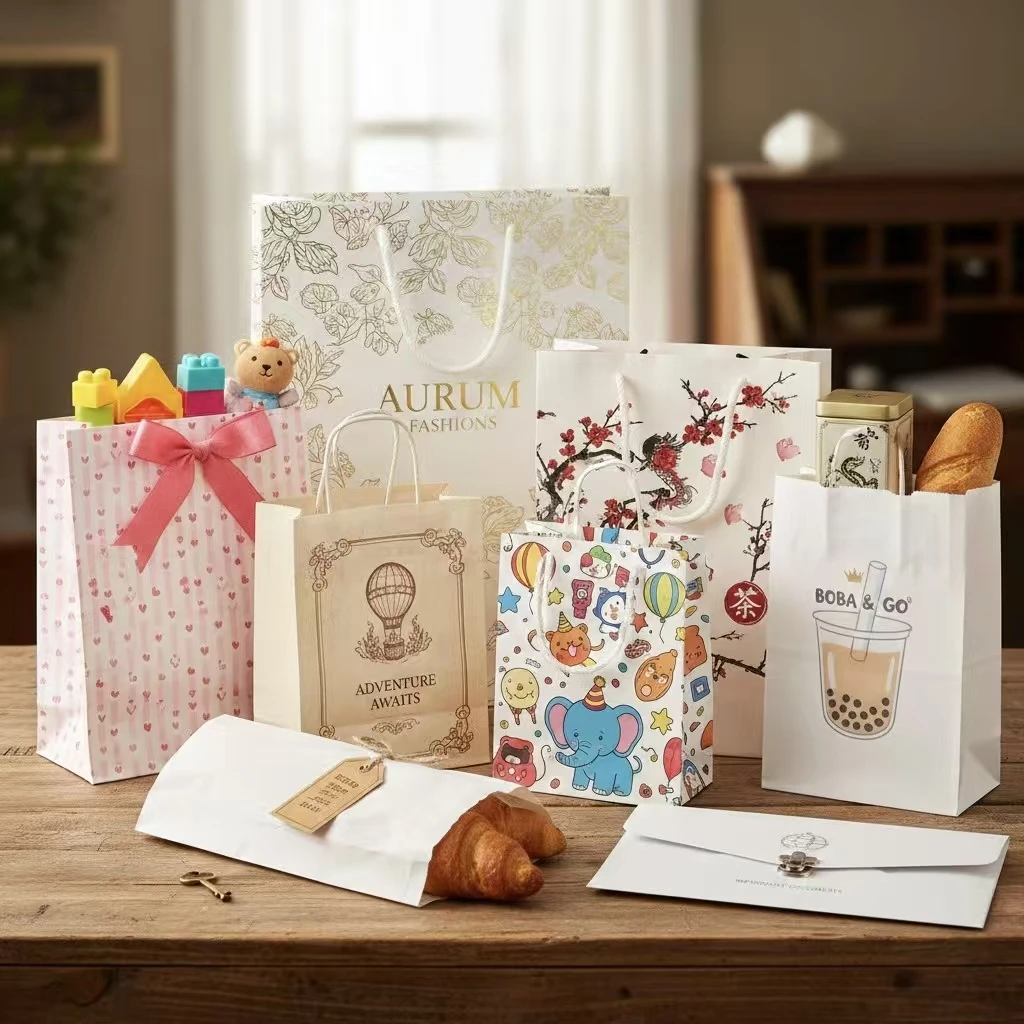 Custom Printed Logo Eco-Friendly Recycled Materials Luxury Style Kraft ...