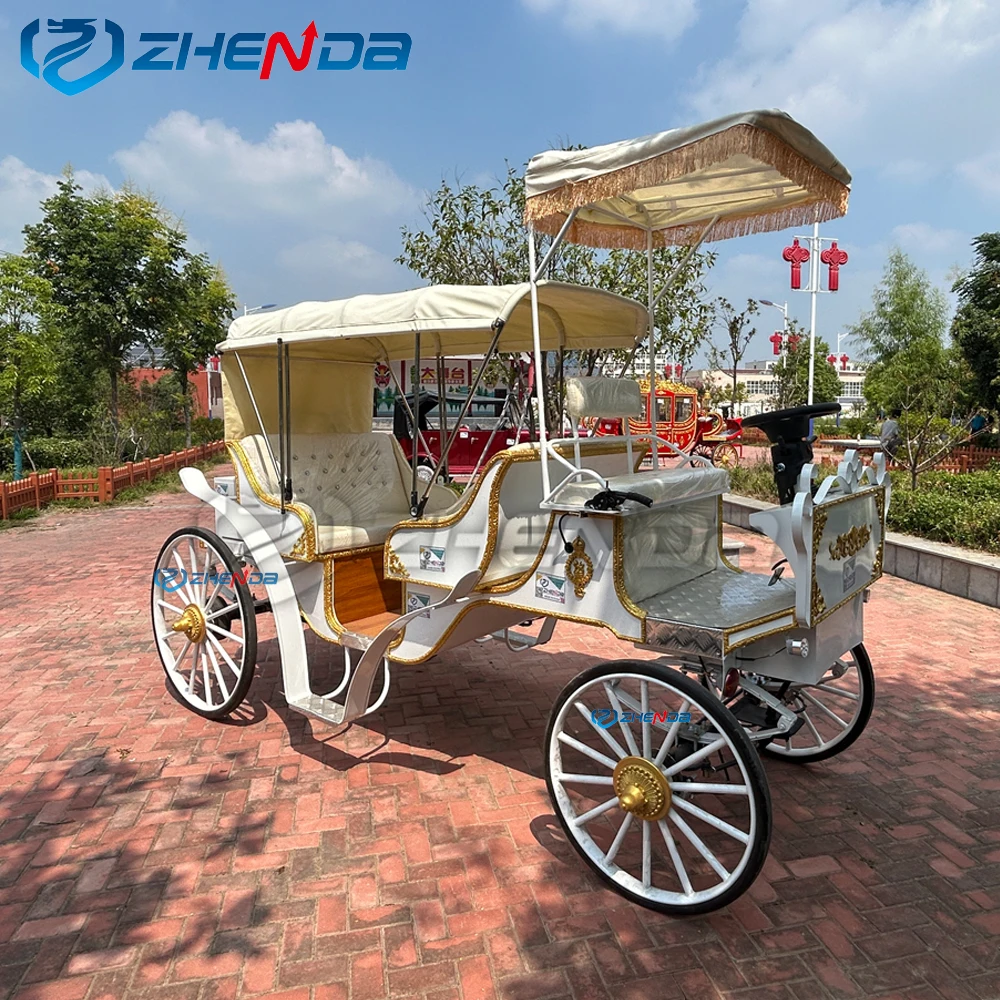 Elegant Sightseeing Tourist Horse Drawn European Horse Carts Wagon ...