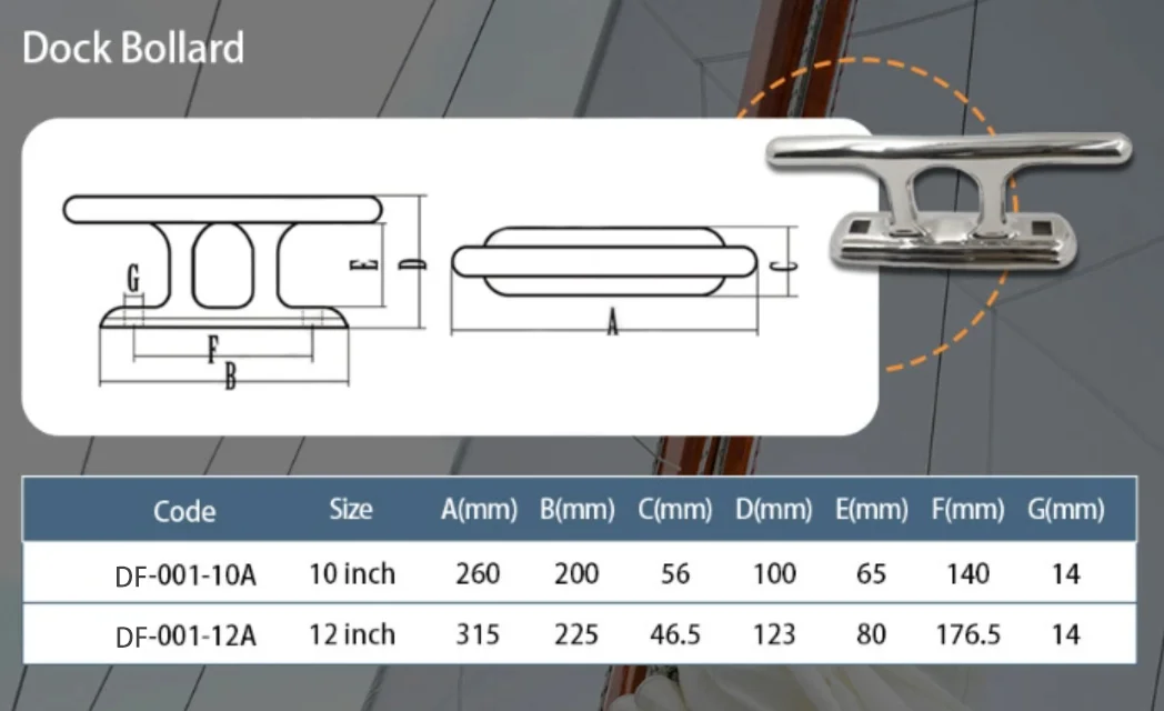 Marine Hardware Mooring Boat Cleat 316 Stainless Steel Mirror Polished ...