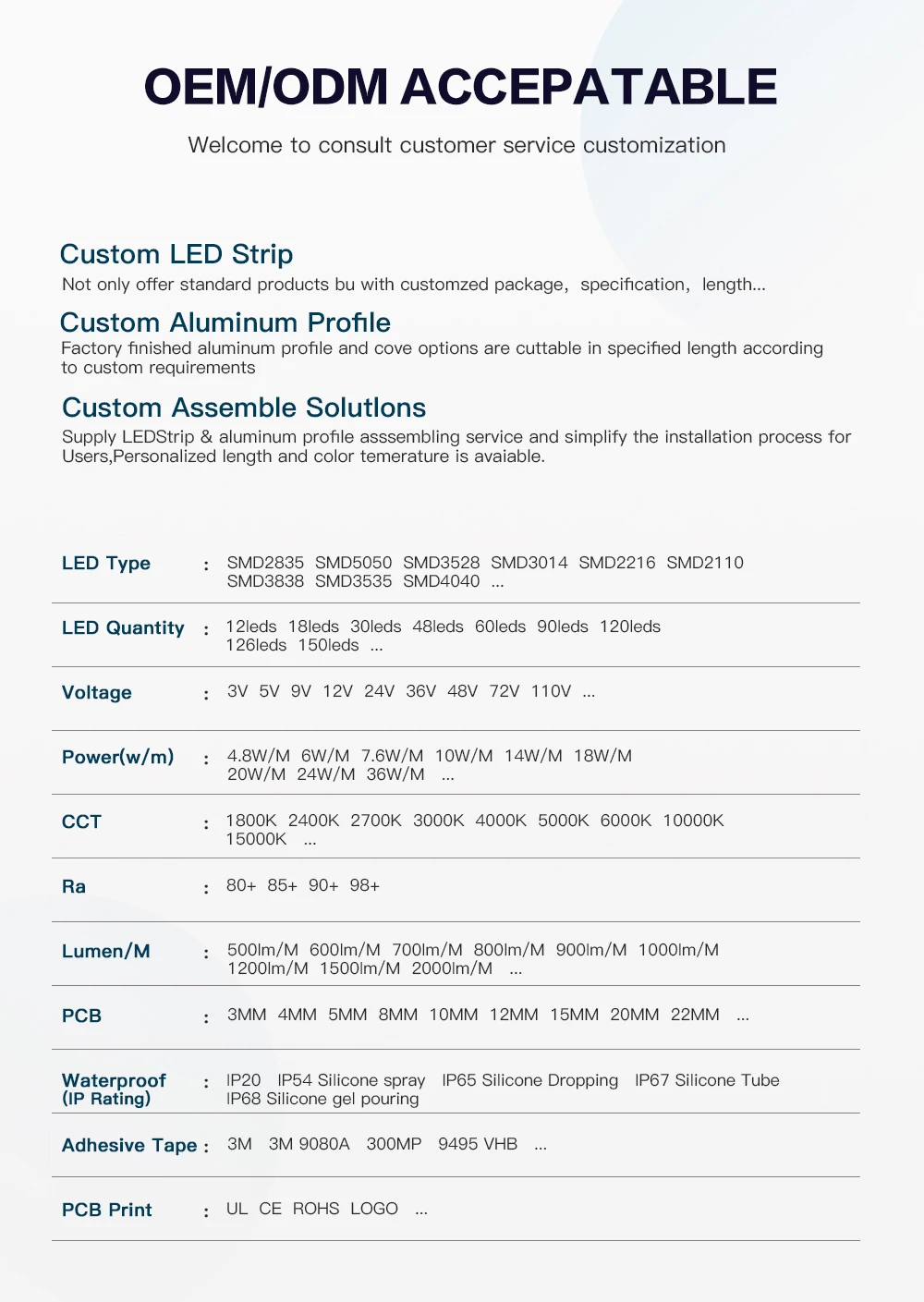ZBL 60leds/m SMD 2835 Strip Light - 2700K - 50000hrs Lifespan