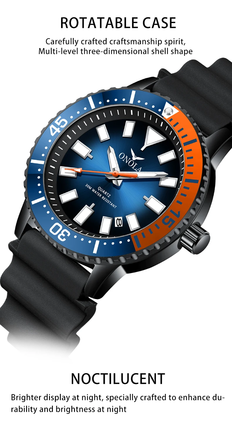 ONOLA 3850 Men's Quartz Sports Watch - Custom OEM Luxury Timepiece with ...