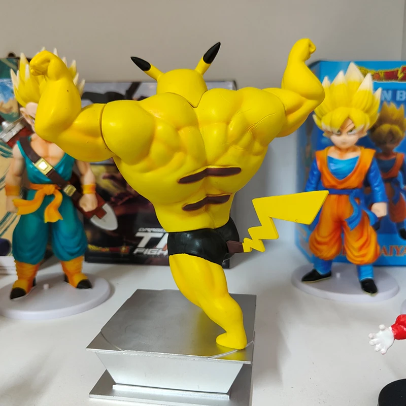 Fitness Muscle Pikachu Charmander Squirtle Pokemons Anime Action Figure ...