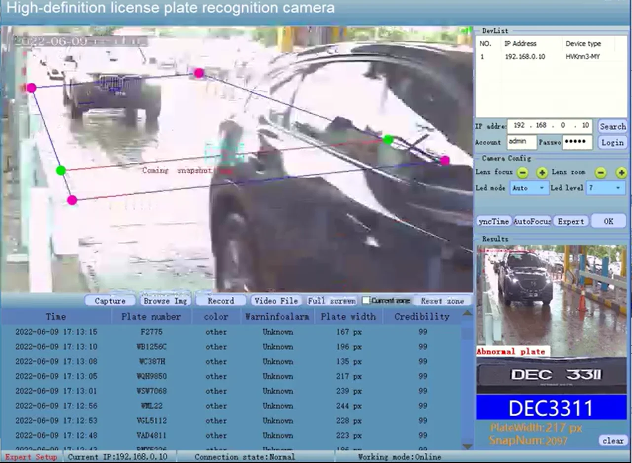 Auto Recognition Anpr Lpr Camera for Car Number Plate