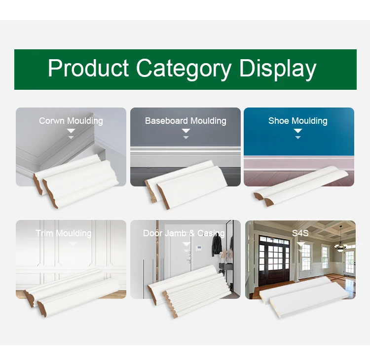 White Primed Baseboard Wood Mdf Moulding Flooring Trim Moulding Wall ...