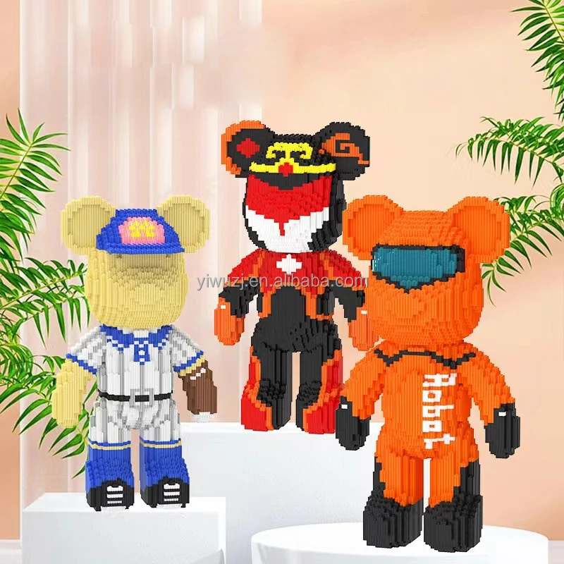 2024 New Design Bear Creative Building Blocks Doll Set Diy Assembly ...