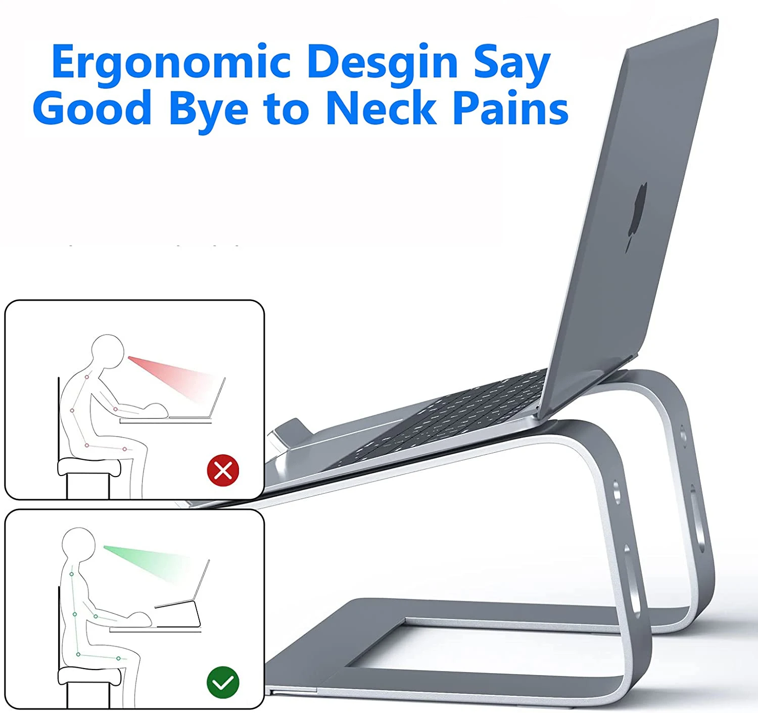 Foldable Aluminum Tablet PC Laptop Stand - Portable & Adjustable