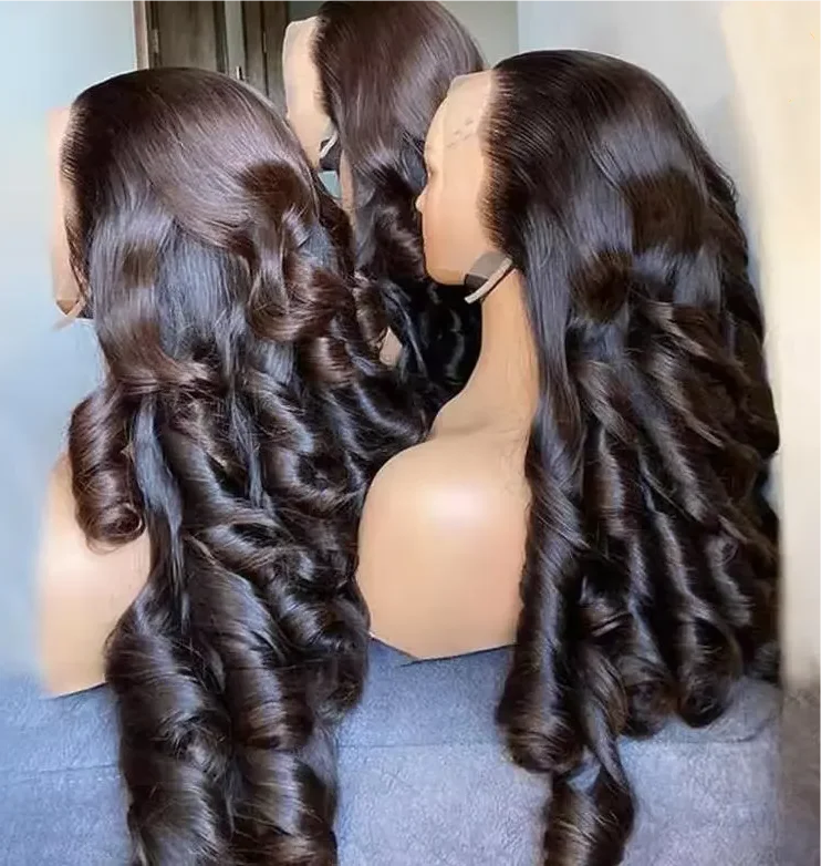 Bouncy Curl Wigs by Funmi Curly Human Hair - HD Lace Closure