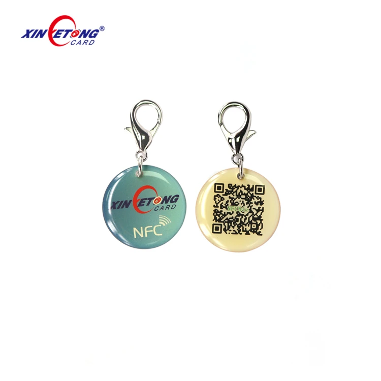 Iso14443a Printable Programmable Rfid Nfc Epoxy Key Tag With Key Ring ...