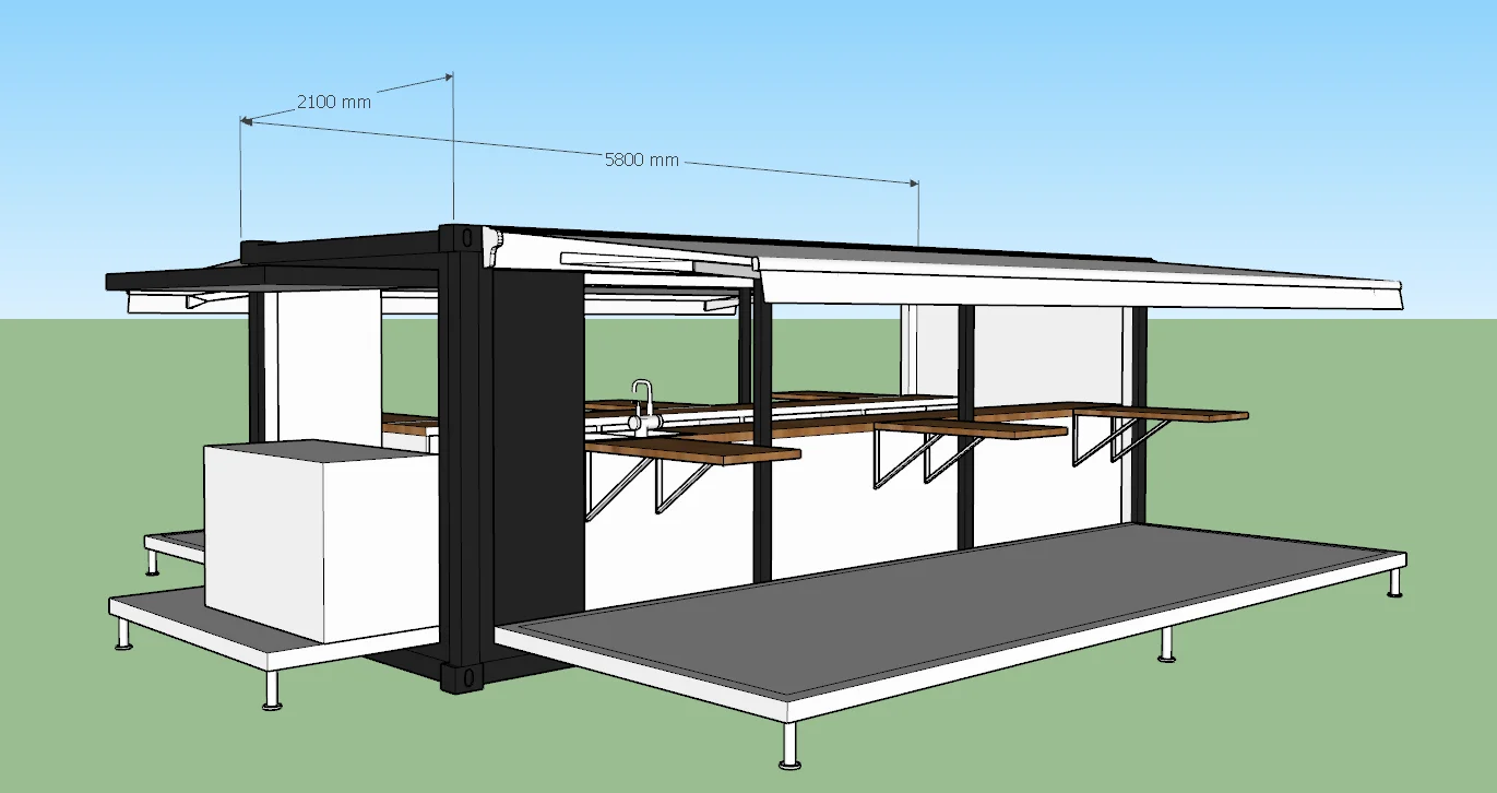 20ft Shipping Container Bar Restaurant with Fully Equipped Kitchen