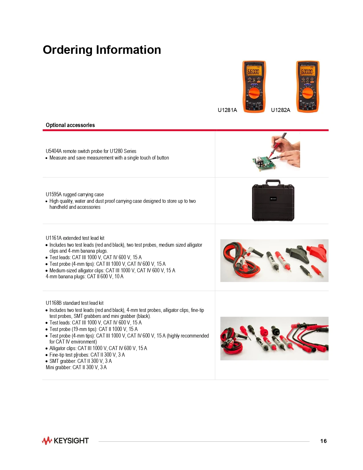 Keysight Handheld Digital Multimeter U1282A 4 1/2 Digits IP67 60000 ...