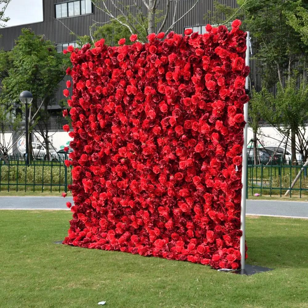 8ft X 8ft Red Flower Wall Backdrop Panel 3d 5d Roll Up Zipper Fabric ...
