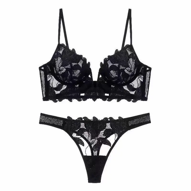 Alibaba.com: Lism French Style Women's Summer Bra Set with Deep V Lace ...