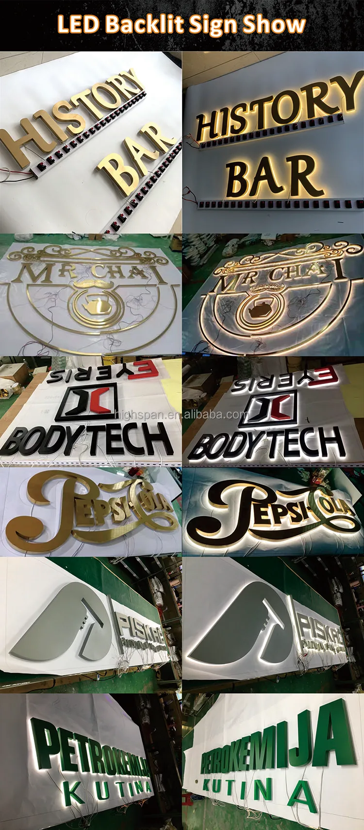 Stainless Steel Backlit Logo - Customized LED Signs