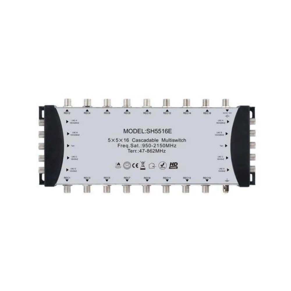 Hejia 5x5x16 Cascade Multiswitch - 5 in 16 Out CATV Multi-switch