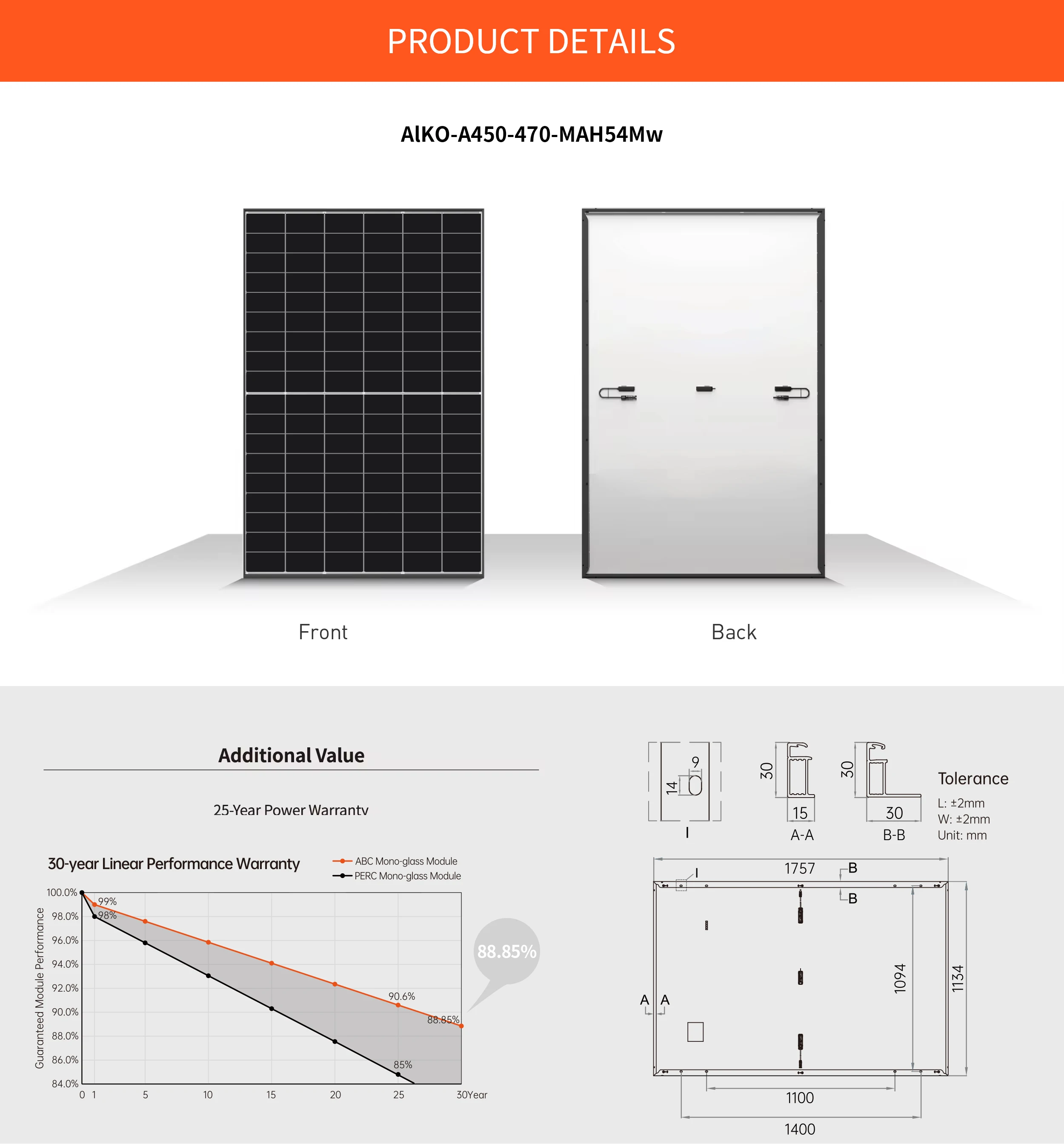 Aiko Neostar 2P Solar Panel 450W-470W N Type Black Frame for Commercial ...