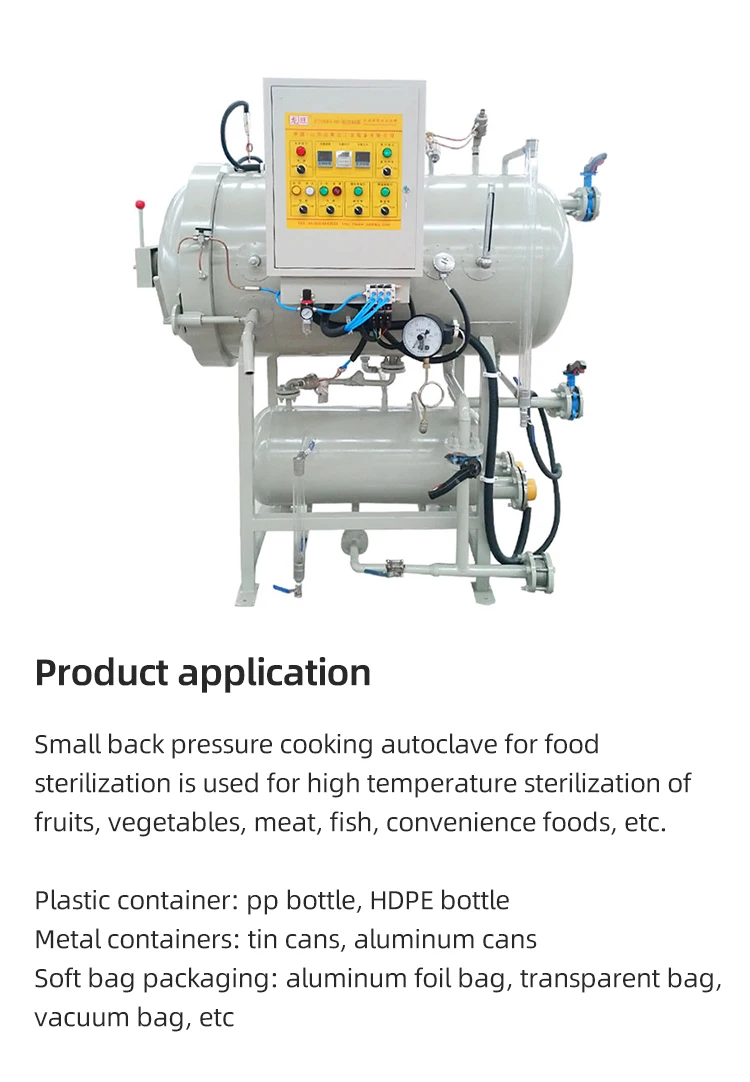 Small Retort Back Pressure Retort Autoclave For Food Sterilization ...