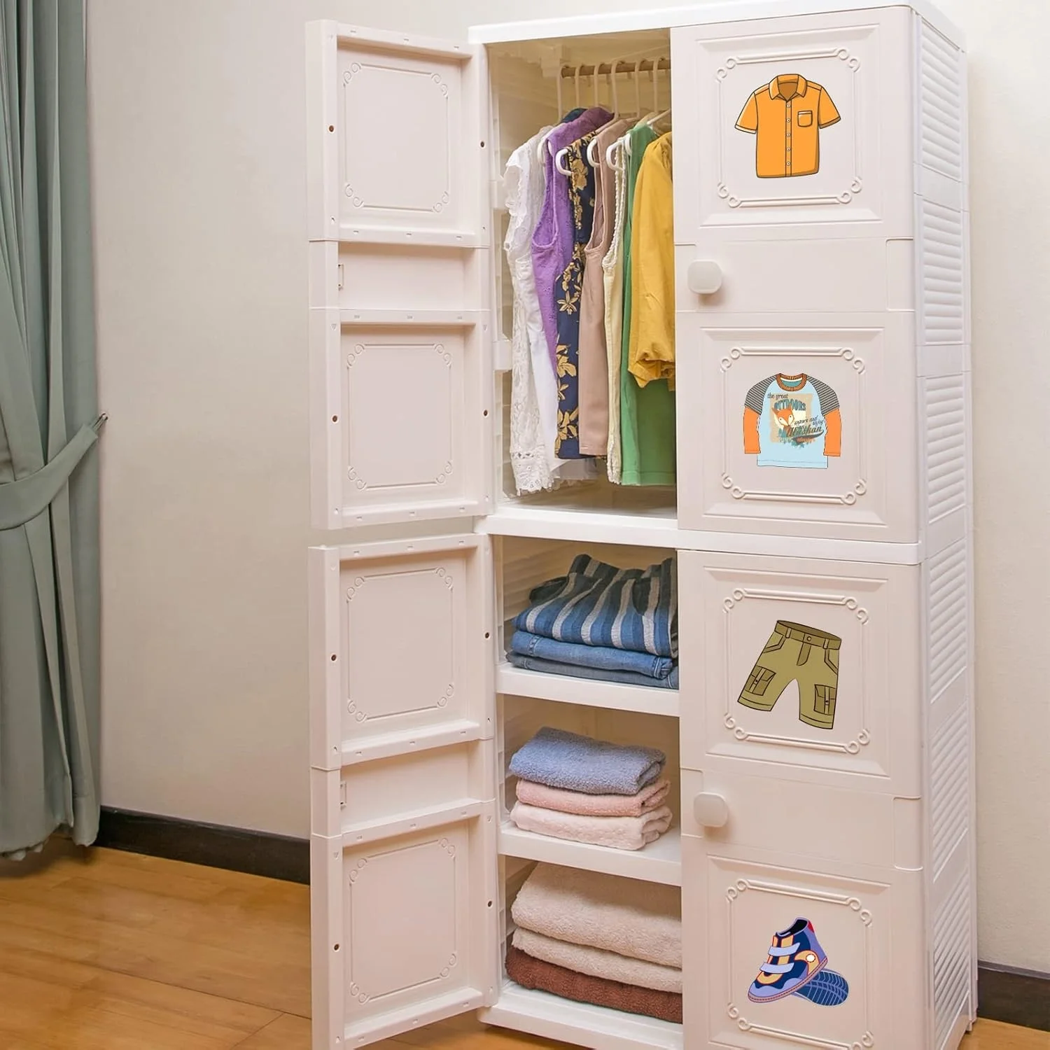 Dresser Clothing Decals 4 Sheets Wardrobe Stickers Dresser Labels for ...