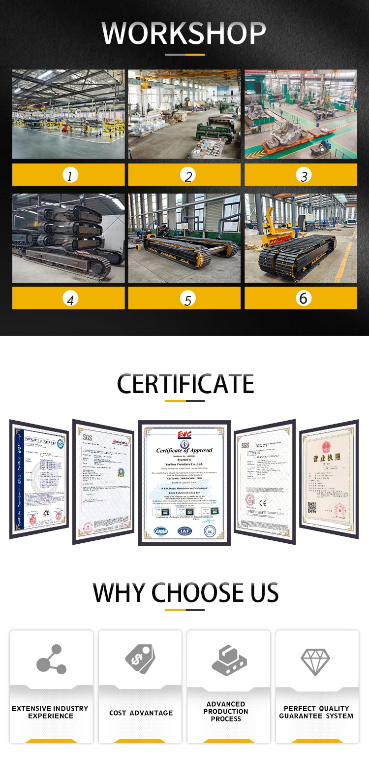 Adjustable Size Rubber Track Undercarriage Chassis Engineering Version ...