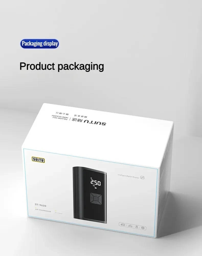 6000mah 150psi Smart Air Pump Portable Car Automatic Compressor Tire ...