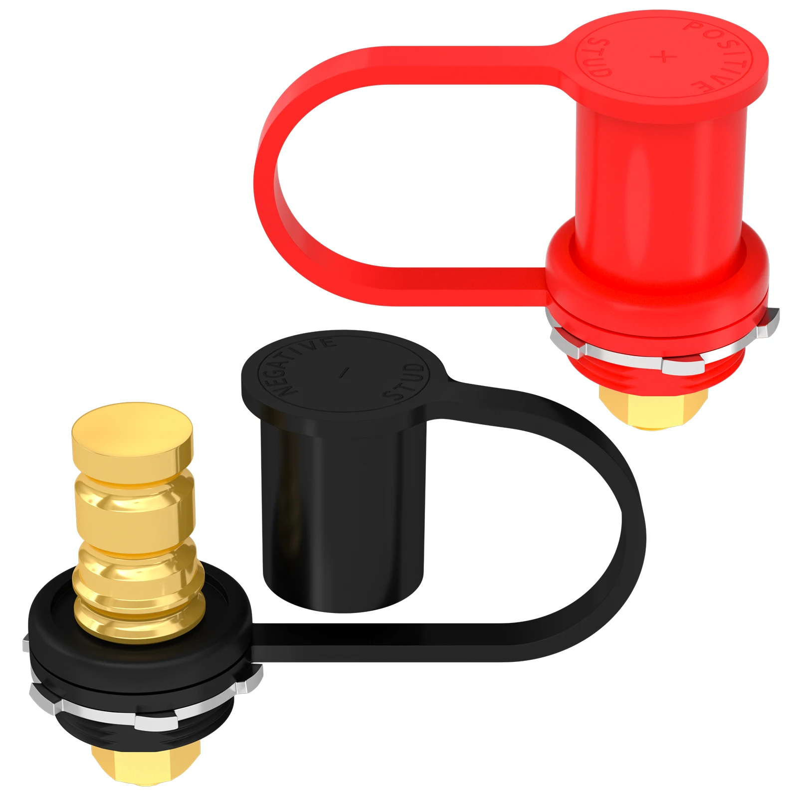Joinfworld Remote Battery Terminals 3 8 Stud Battery Jump Post with Cover 250A Battery Charging Post Kit Marine Battery Charger Jumper Post for