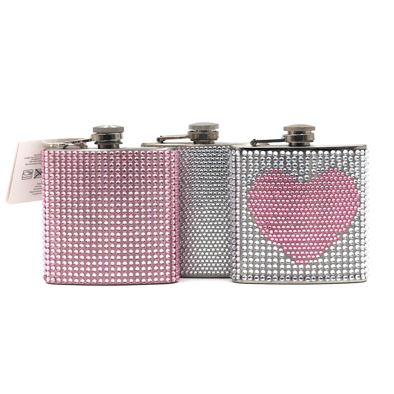 Fashion Style Portable Party Stainless Steel 8oz Glitz Diamond Hip ...