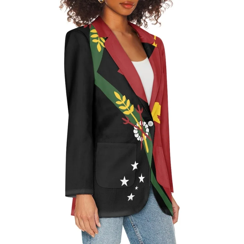 Lady Autumn Thin Papua New Guinea Business Female Blazer Jacket Casual ...