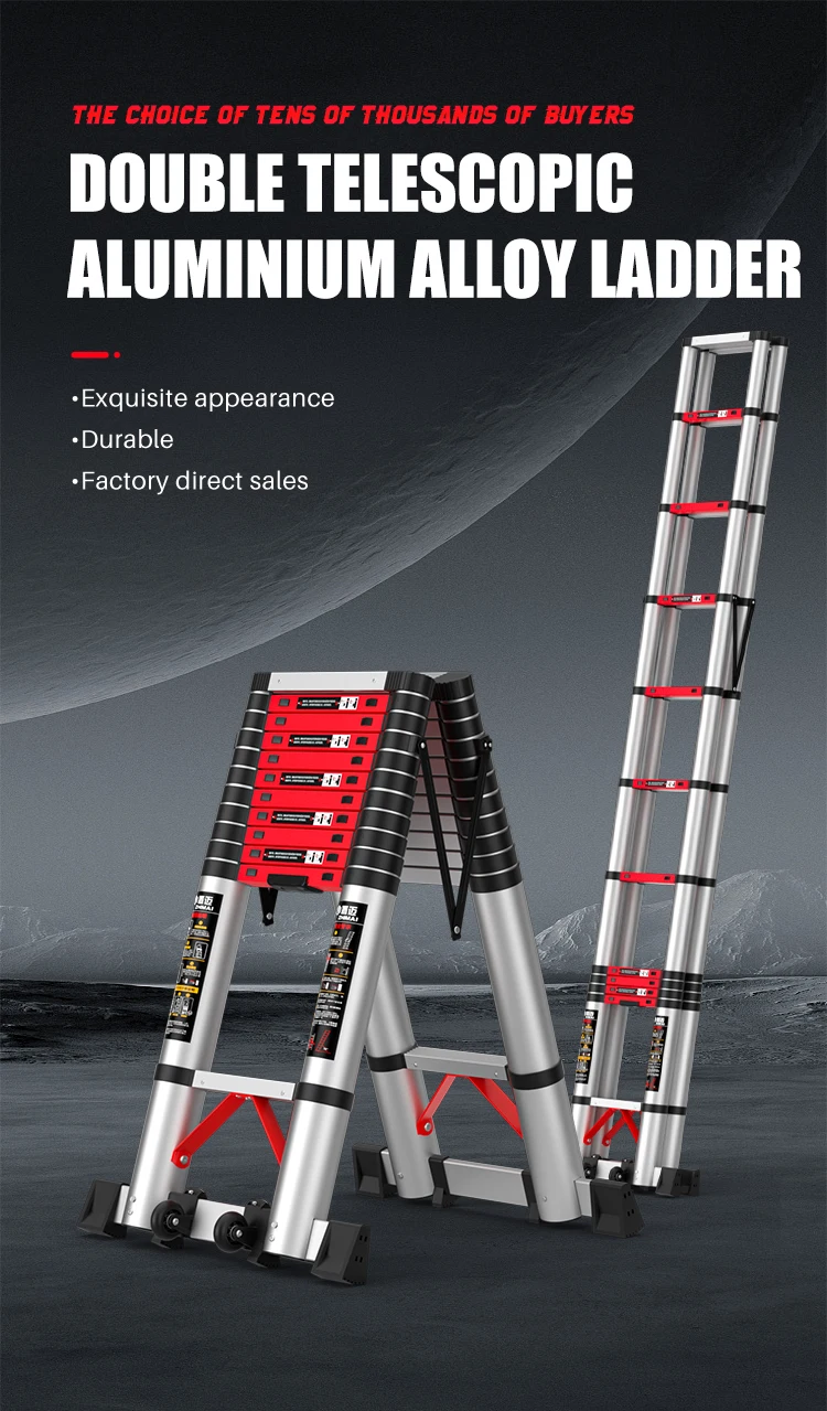 Aluminium Step Ladder Aluminum Loft Folding Extension Double Used ...