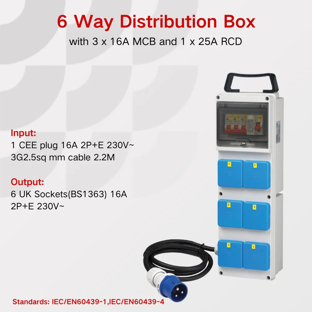 Alibaba.com: Wholesale 6 Way Distribution Boxes with Schuko CEE Sockets ...